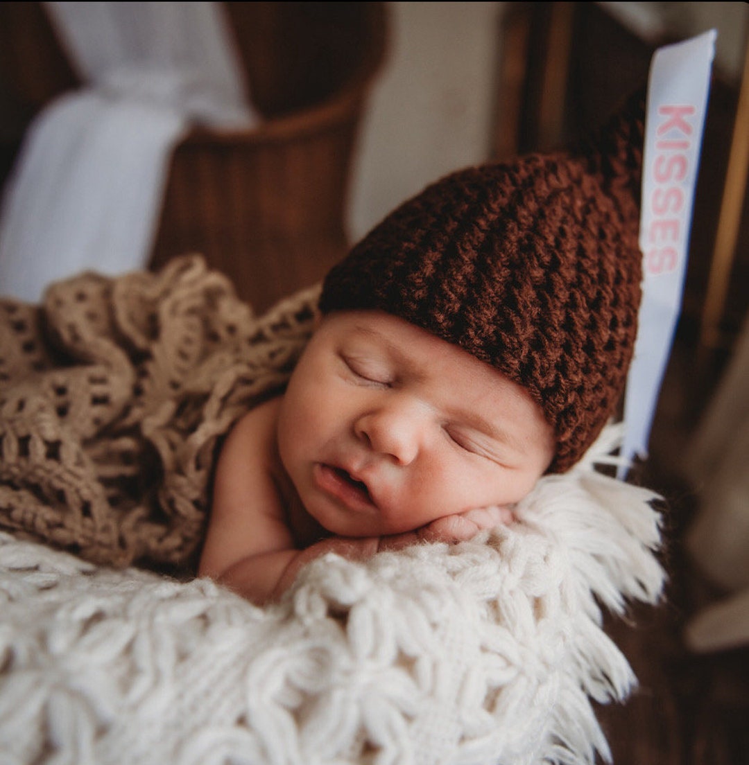 Crocheted Kiss Kids Hats, Crochet Photo Prop, Photography Props ...