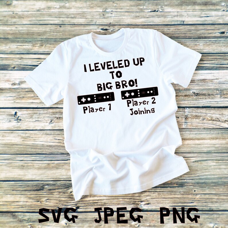Camisa de hermano mayor svg, nivelado svg, descargas digitales, big bro ...