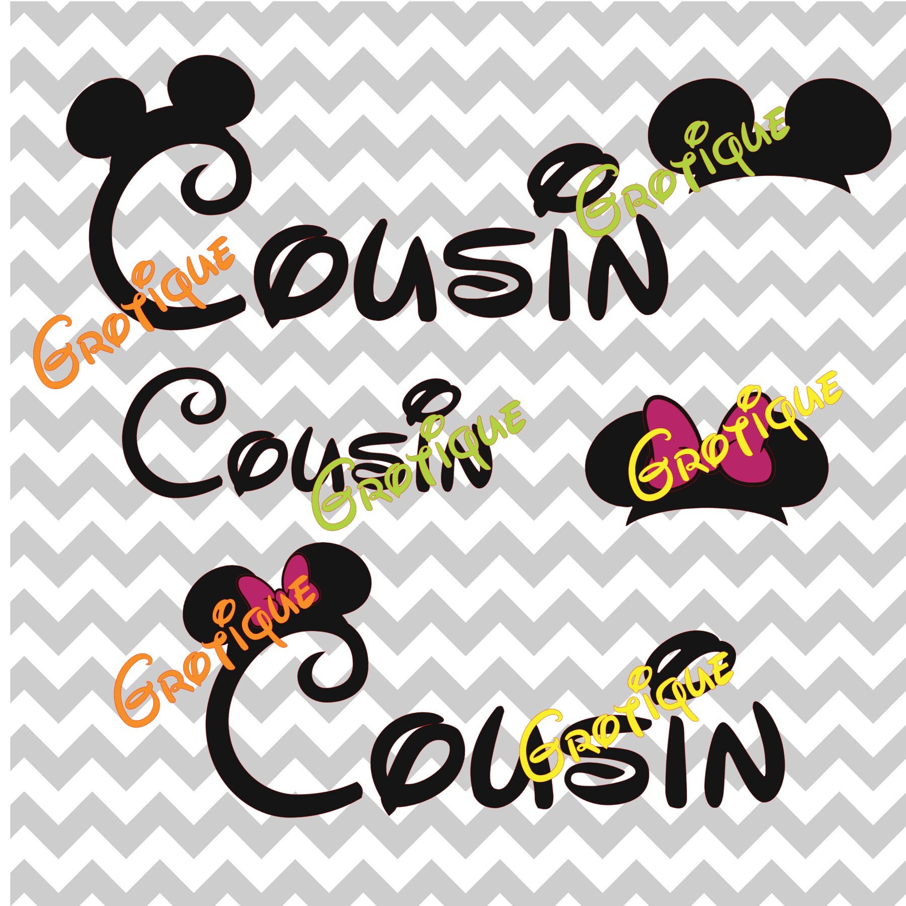 Cousin Mickey and Minnie Head. Digital Download SVG PNG JPEG - Etsy