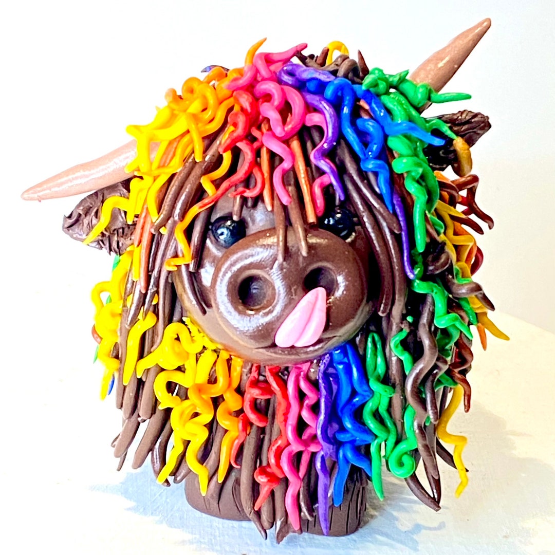 Highland Cow Rainbow LGBT Pride Sculpture. Large Special Edition - Etsy
