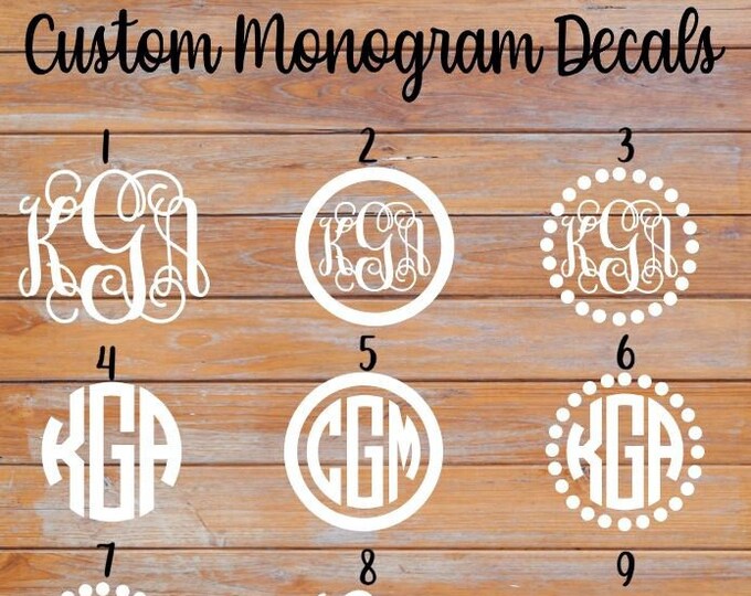 Split Single Letter Decal Letter Monogram Decal Letter Monogram single ...