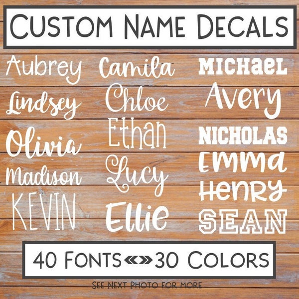 Custom Name Decal - Etsy