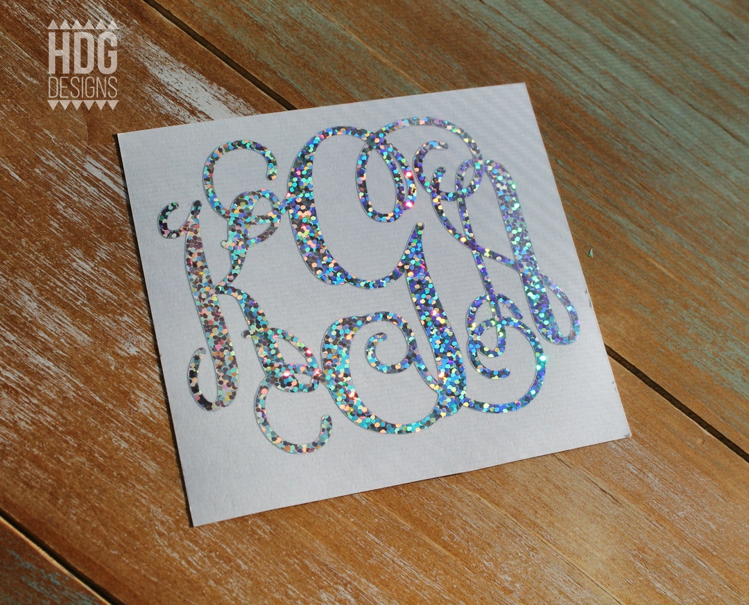 Monogram Decal - Holographic Monogram Decal - Personalized Monogram ...