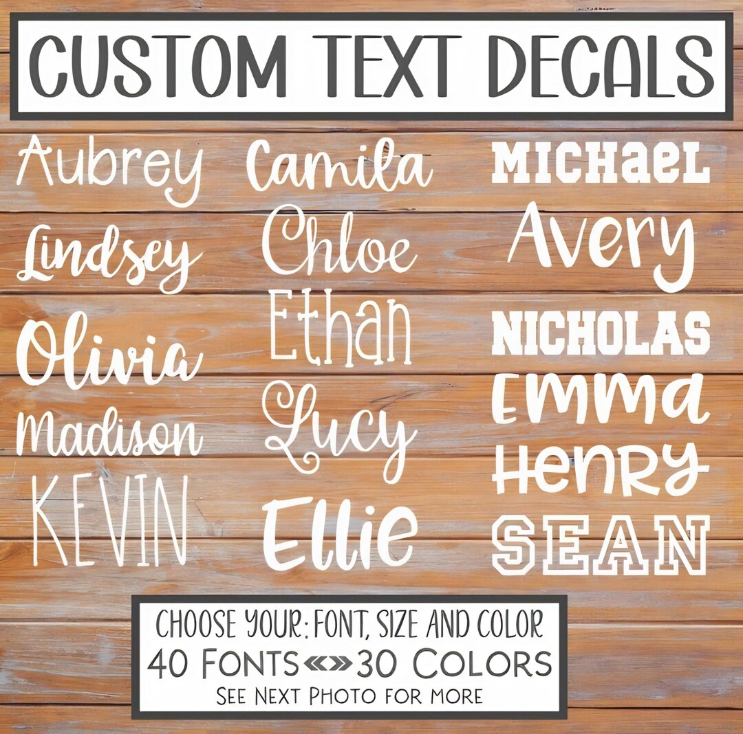 Custom Vinyl Decal - Vinyl Text Decal - Custom Car Decal - Name Decal ...
