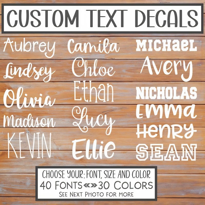 Custom Name Decal - Etsy