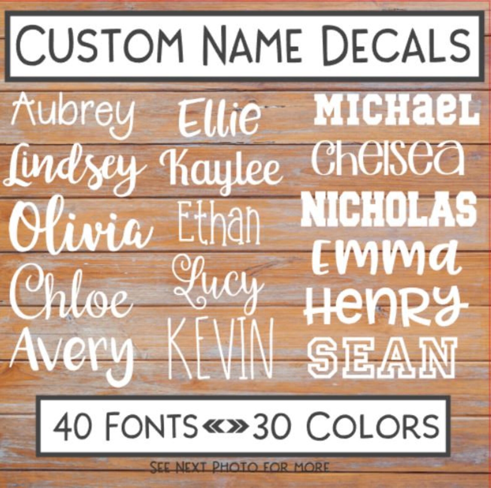 Name Decal - Two Color Name Decal - Vinyl Decal - Word Decal - Name ...