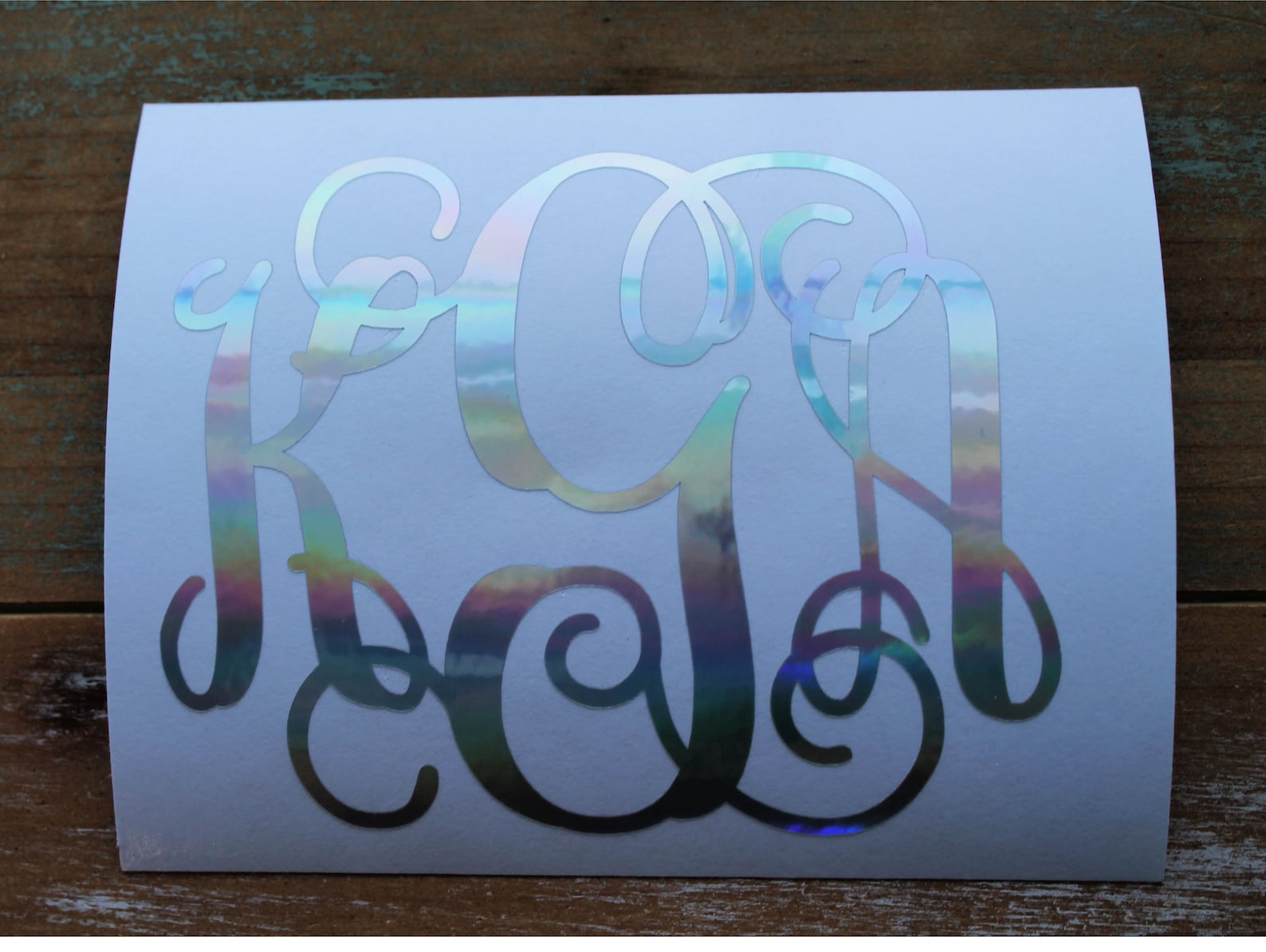 Holographic Monogram Decal Yeti Monogram Decal Tumbler | Etsy