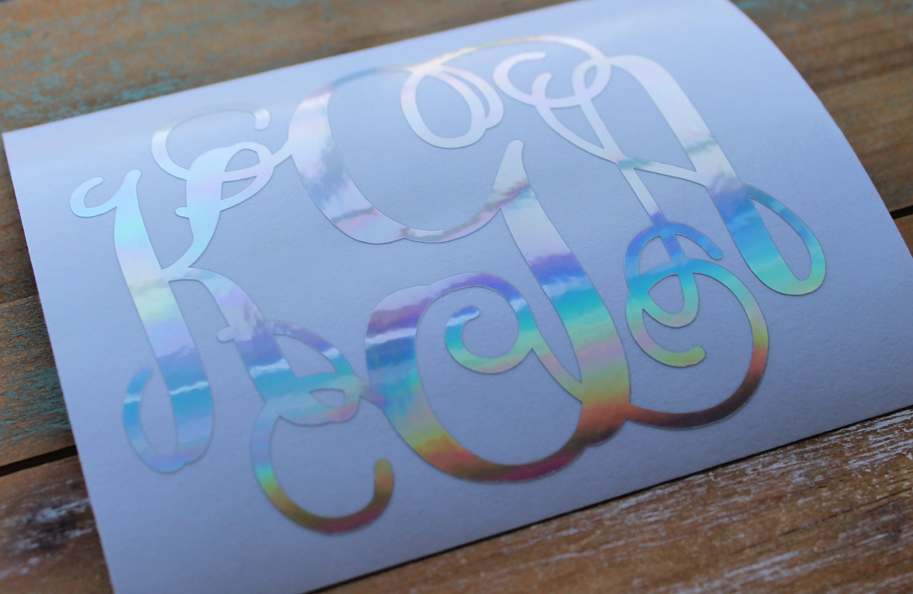 Holographic Monogram Decal Yeti Monogram Decal Tumbler | Etsy
