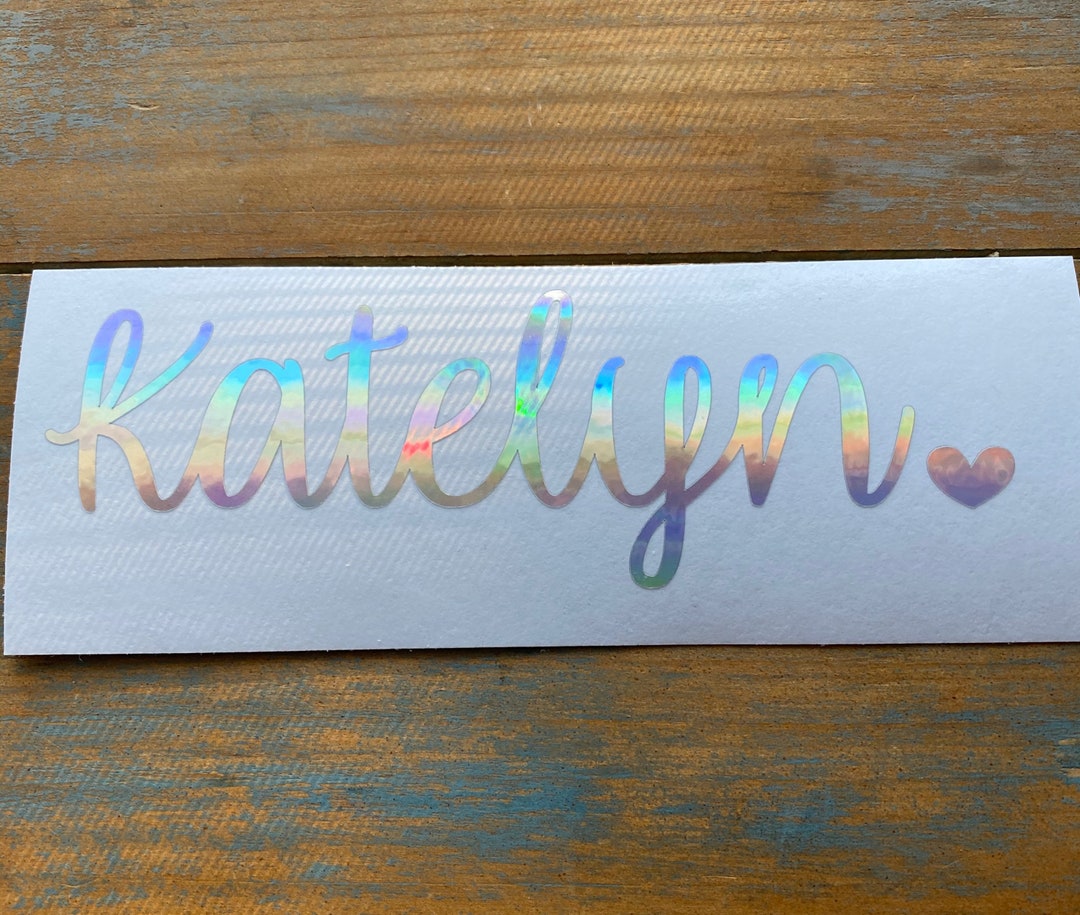 Holographic Name Decal: Custom Vinyl Sticker for Laptop, Car, Yeti - Etsy