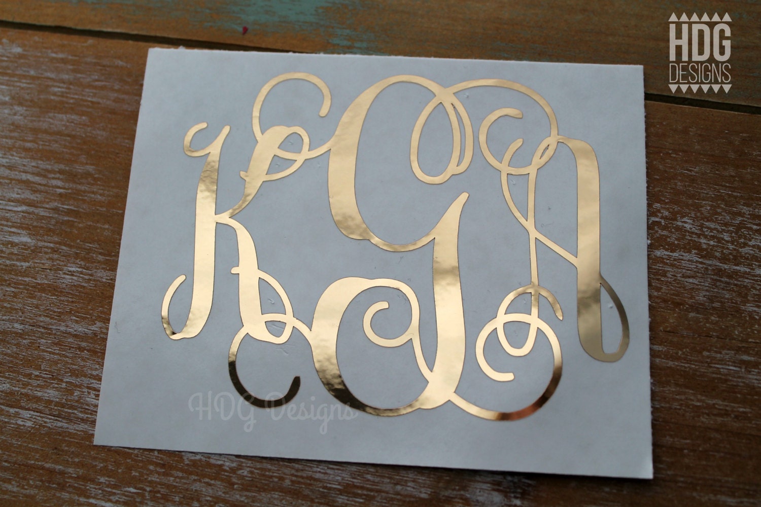 Gold Monogram Decal - Gold Foil Monogram Decal - Monogram Sticker ...