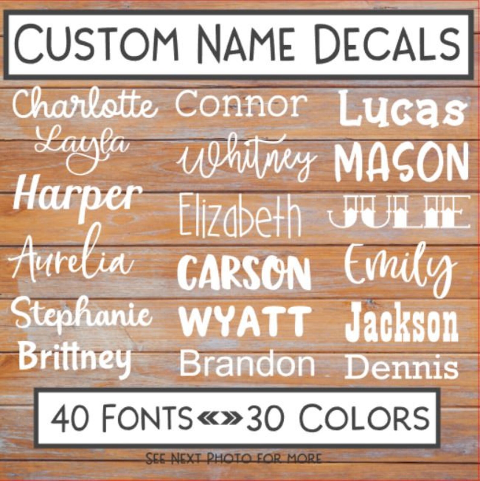 Name Decal - Two Color Name Decal - Vinyl Decal - Word Decal - Name ...