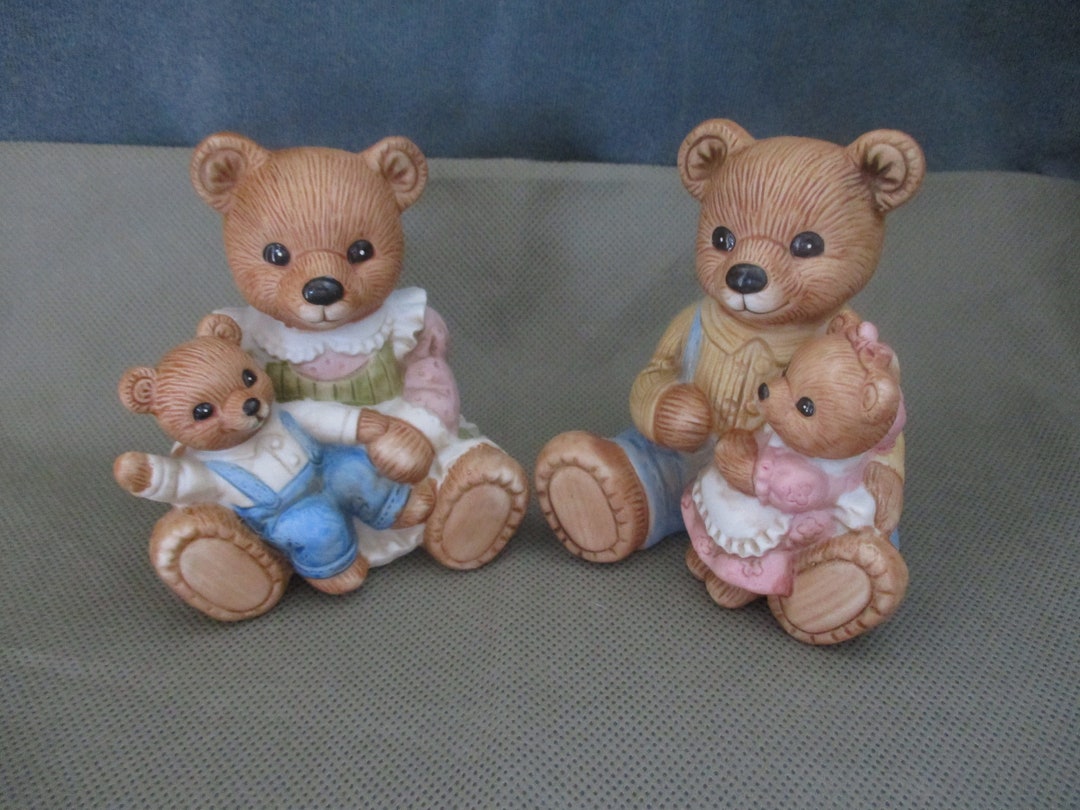 Homco Bear #1444 Bears With Cubs Vintage Home Interior Bear Couple ...