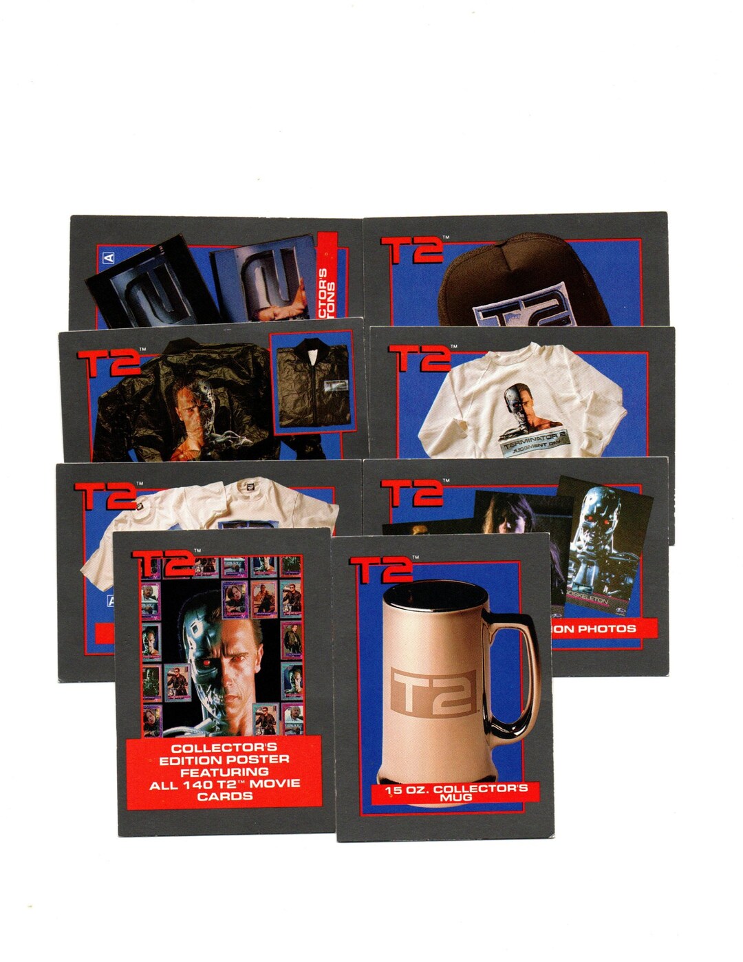 Terminator 2 Trading Cards ,vintage 1991 Impel Marketing , Set of 8 ...