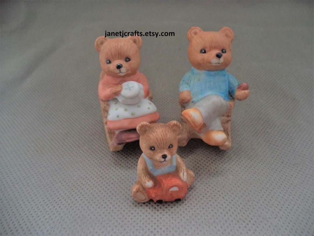 Vintage Homco Mini Bear Figurines ,1980's Home Interior #1470,rocking ...
