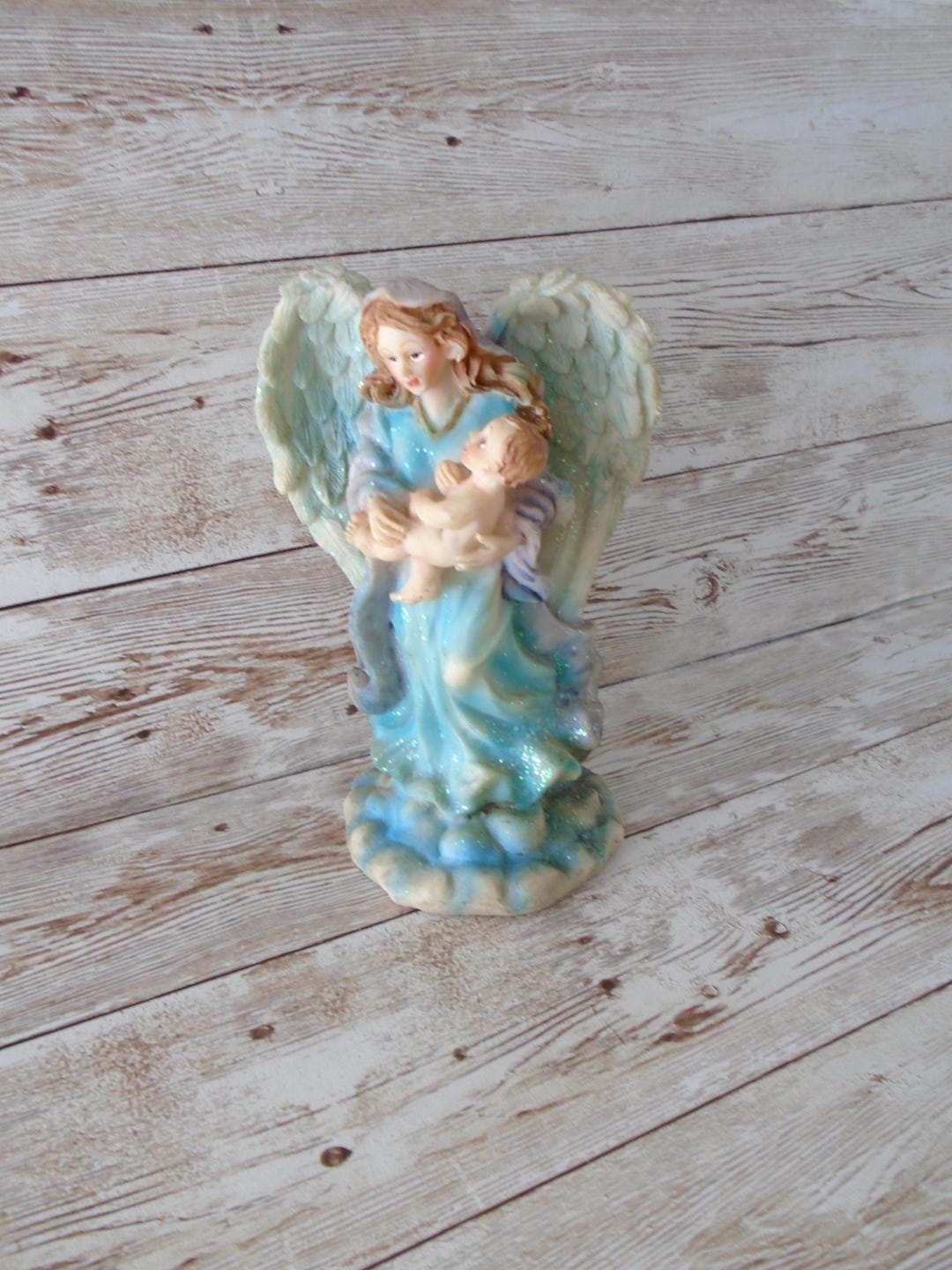 Vintage Blue Angel Figurine K Collection Heavenly Angels Resin Figurine ...