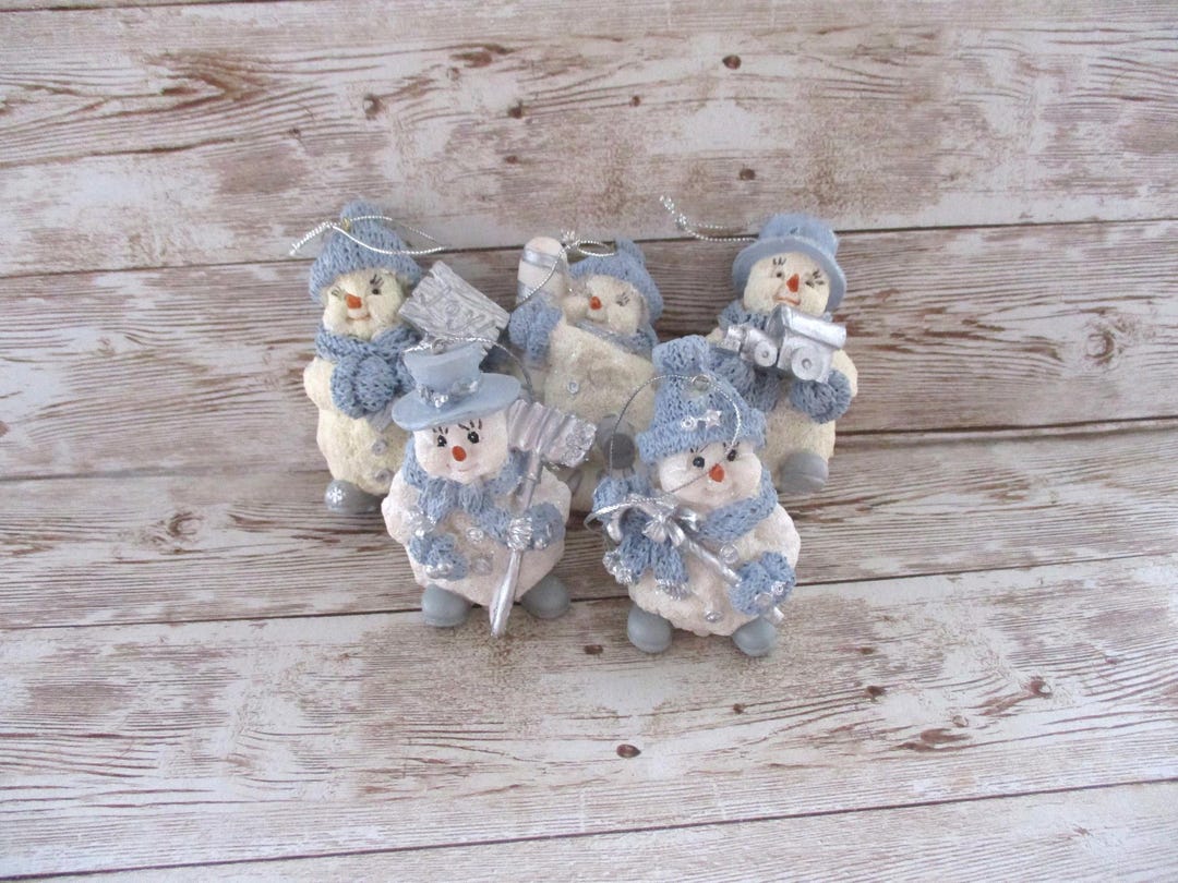Encore Snow Buddies Christmas Tree Ornaments Holding Candy Cane Shove ...