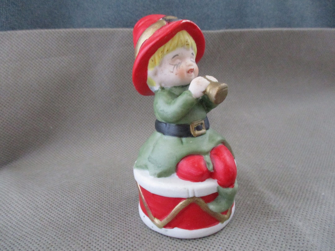 Vintage Christmas Bell , Made by Jasco ,little Drummer Boy Hand Bell ...