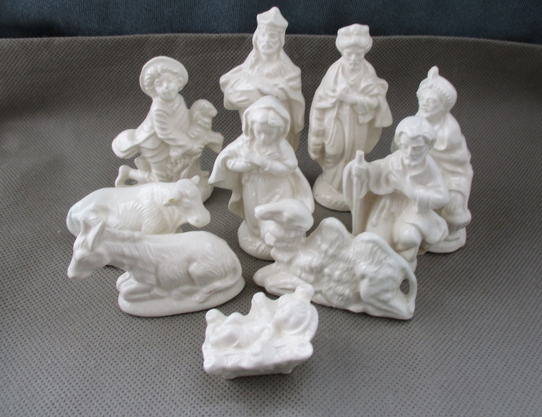 Vintage Ceramic Nativity Scene . 10 Pcs, 1970's Nativity Set , Baby ...
