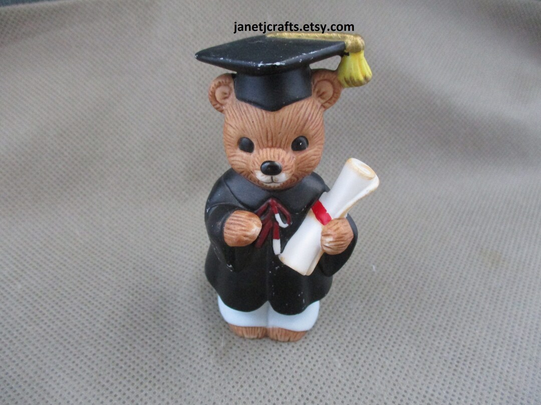 Vintage Homco 1404 Graduation Bears Cake topper 1980 Homco Porcelain ...