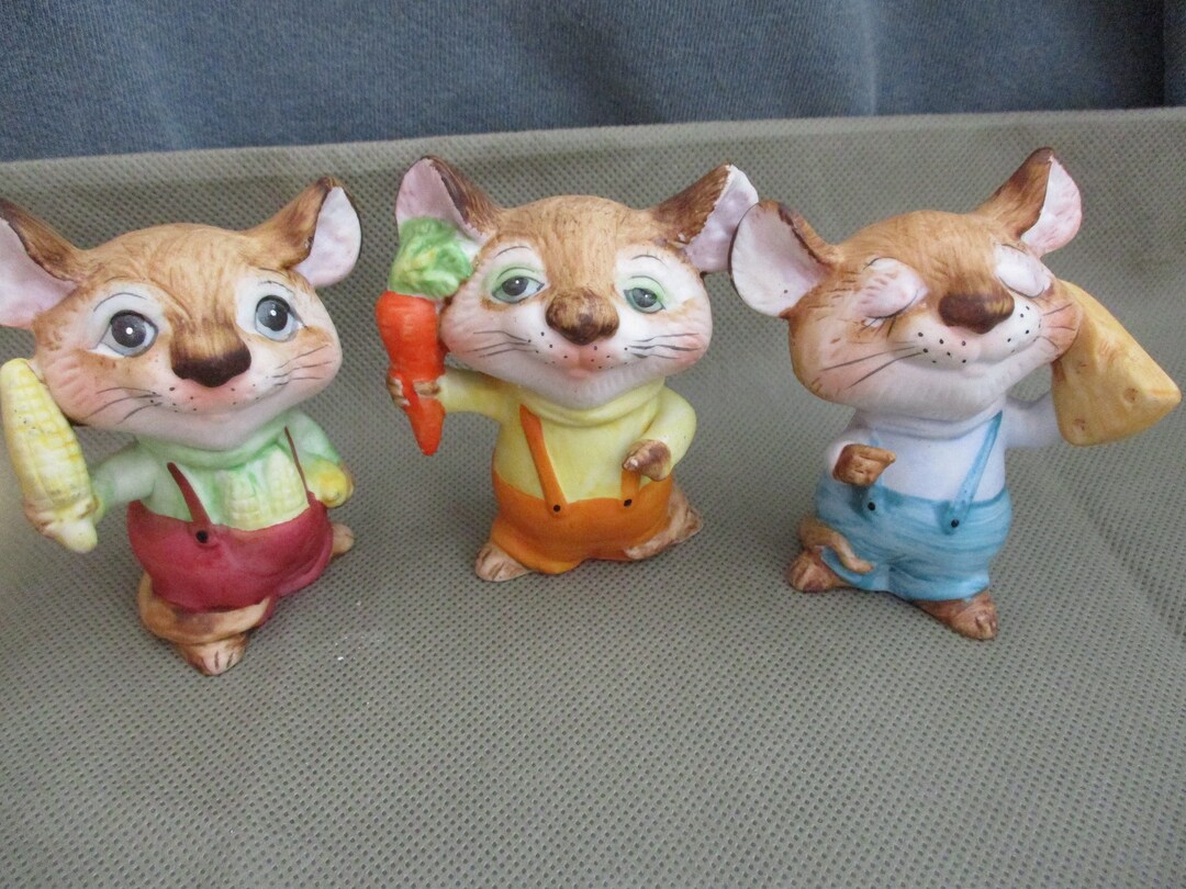Vintage Homco Mice ,homco #5601 ,mouse Figurines ,set of Three ,home ...