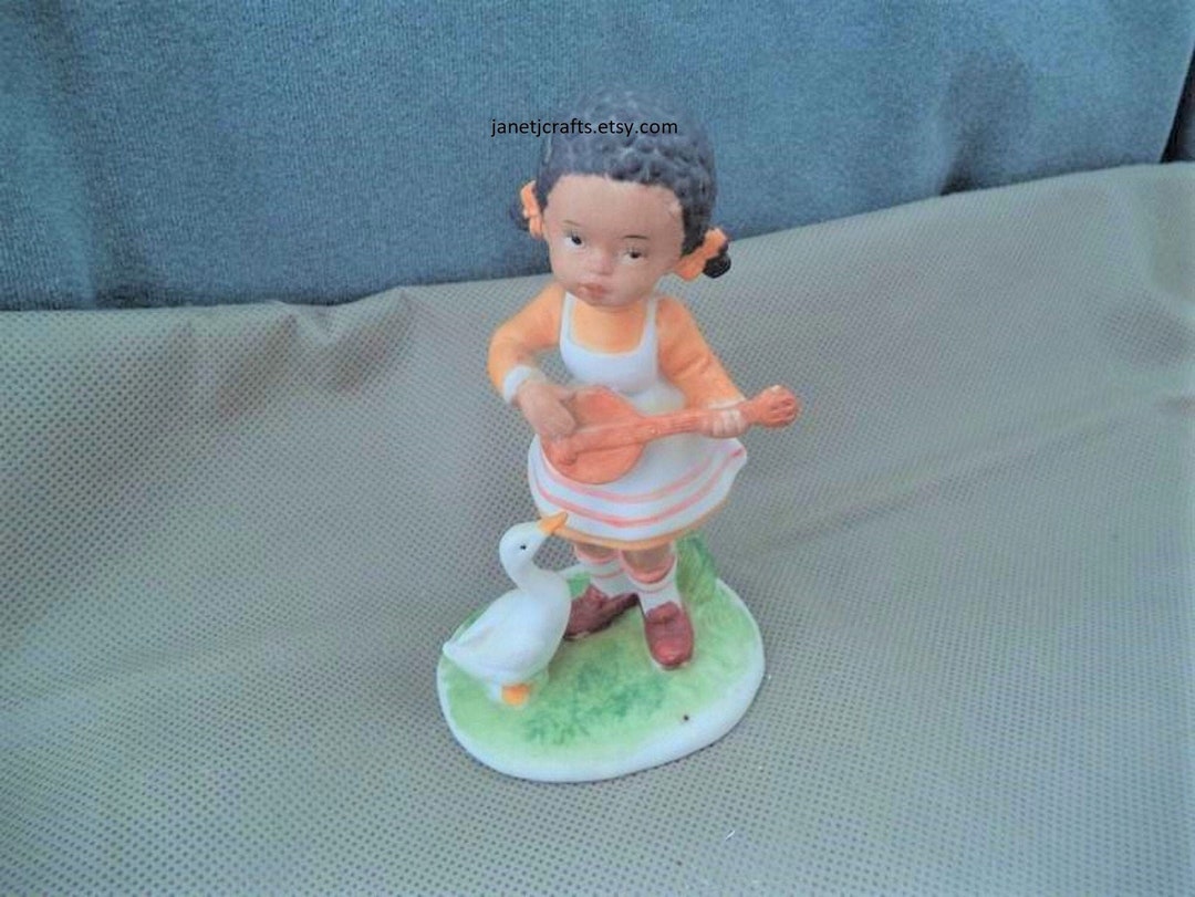 Homco Figurine Number 1432,vintage Girl With Duck Figurine,1980's Homco ...