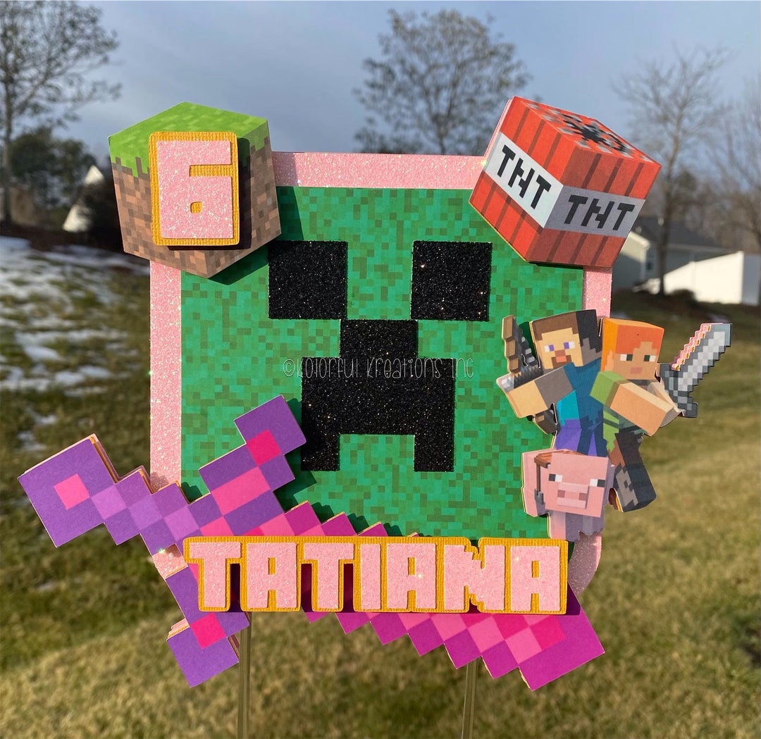 Minecraft Themed Topper - Etsy