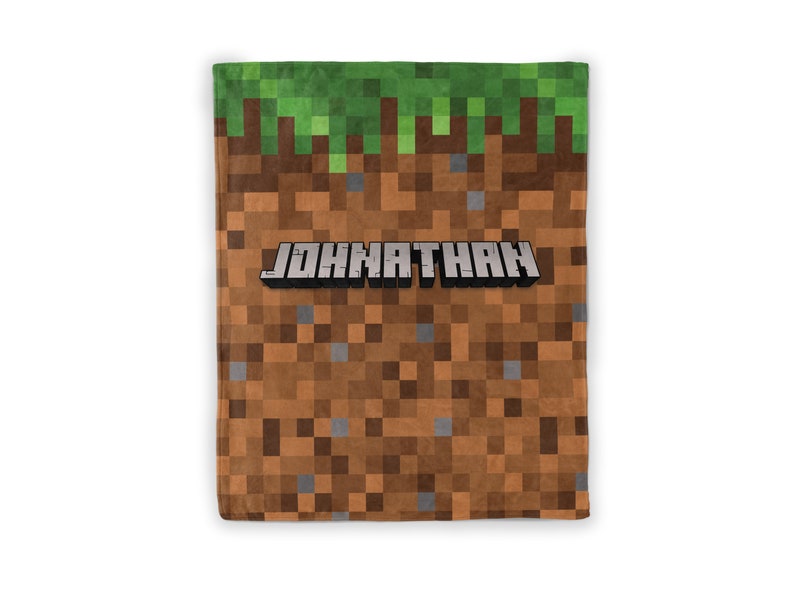 Minecraft Inspired Throw Blanket Personalized Blanket - Etsy