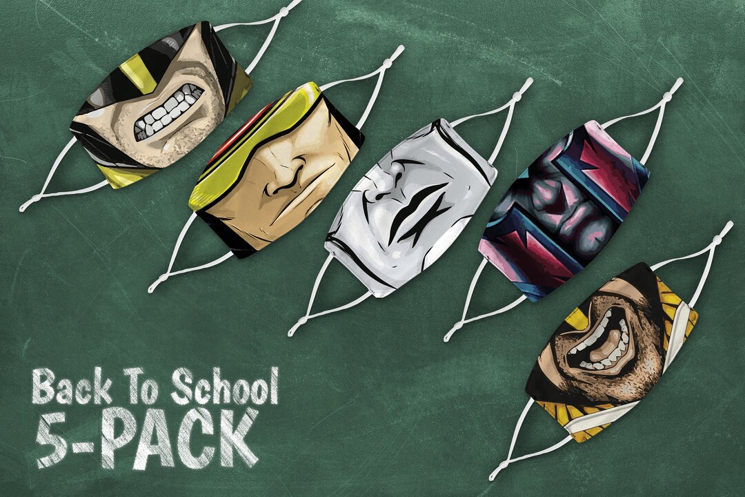 Choice of Comic Book Superhero 5 Pack X Men Cloth Face Mask Reusable ...