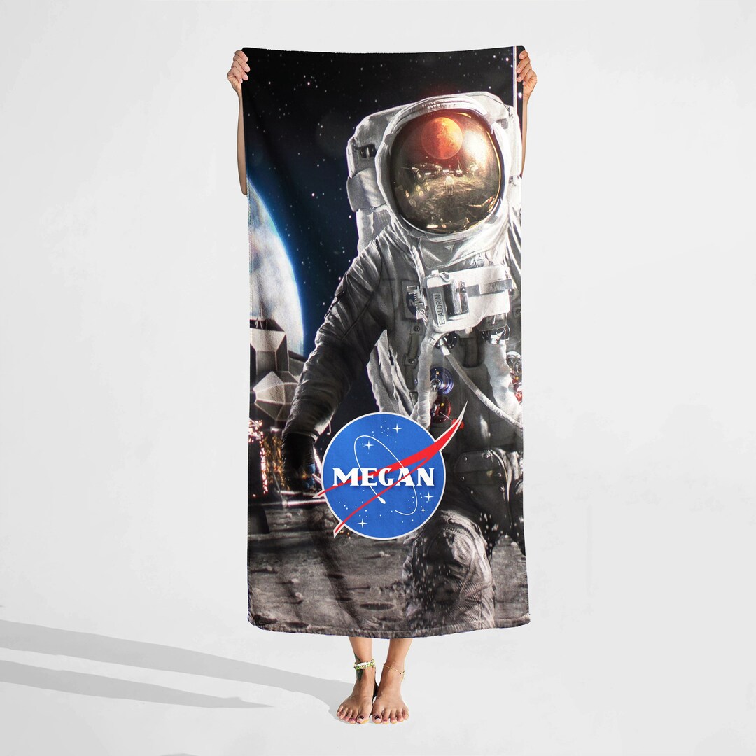 NASA Inspired Personalized Beach Towel Customized Text - Etsy