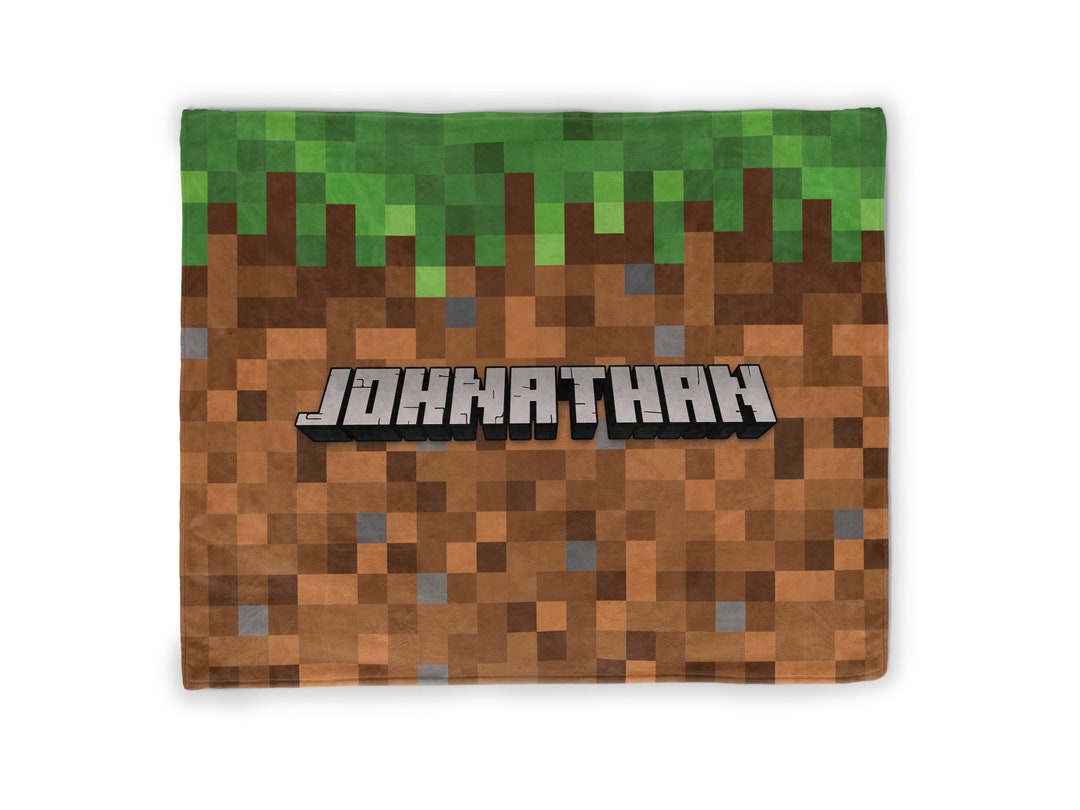 Minecraft Inspired Throw Blanket | Personalized Blanket | Pixelcraft ...