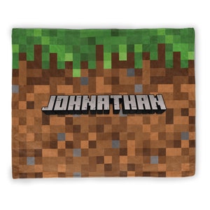 Minecraft Inspired Throw Blanket | Personalized Blanket | Pixelcraft ...