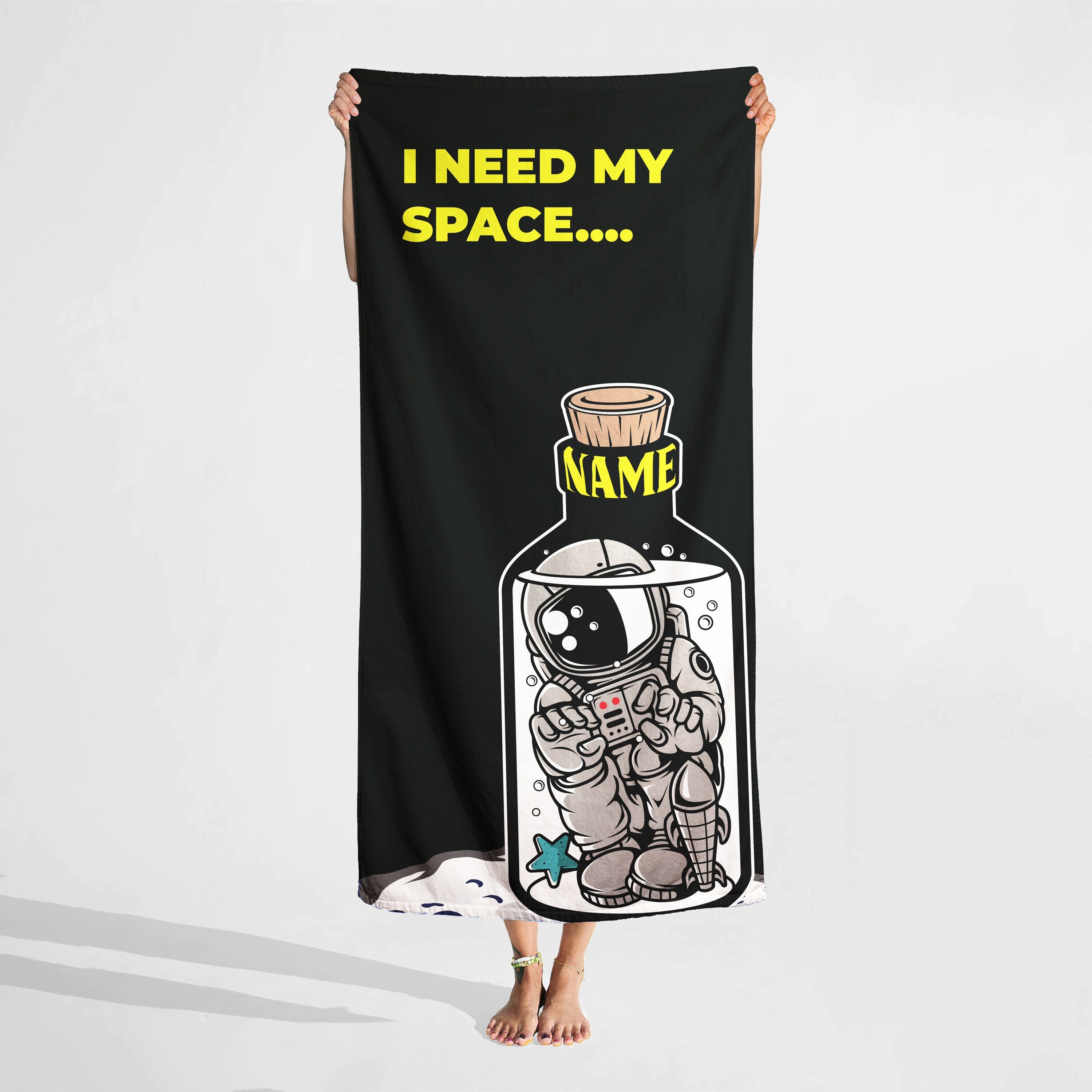 NASA Inspired Personalized Beach towel Customized text | Etsy