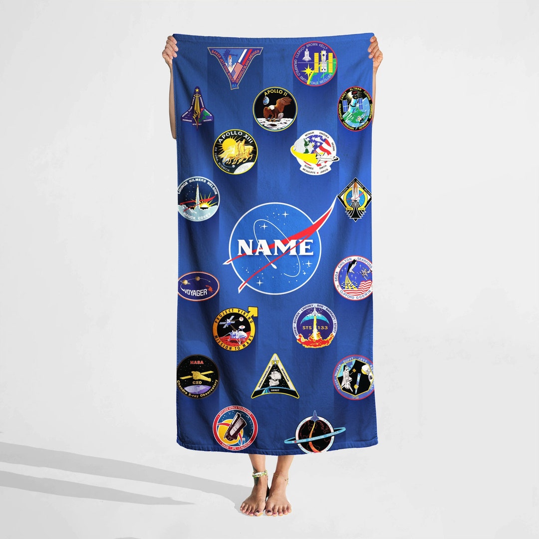 Nasa Inspired Personalized Beach Towel Customized Text - Etsy