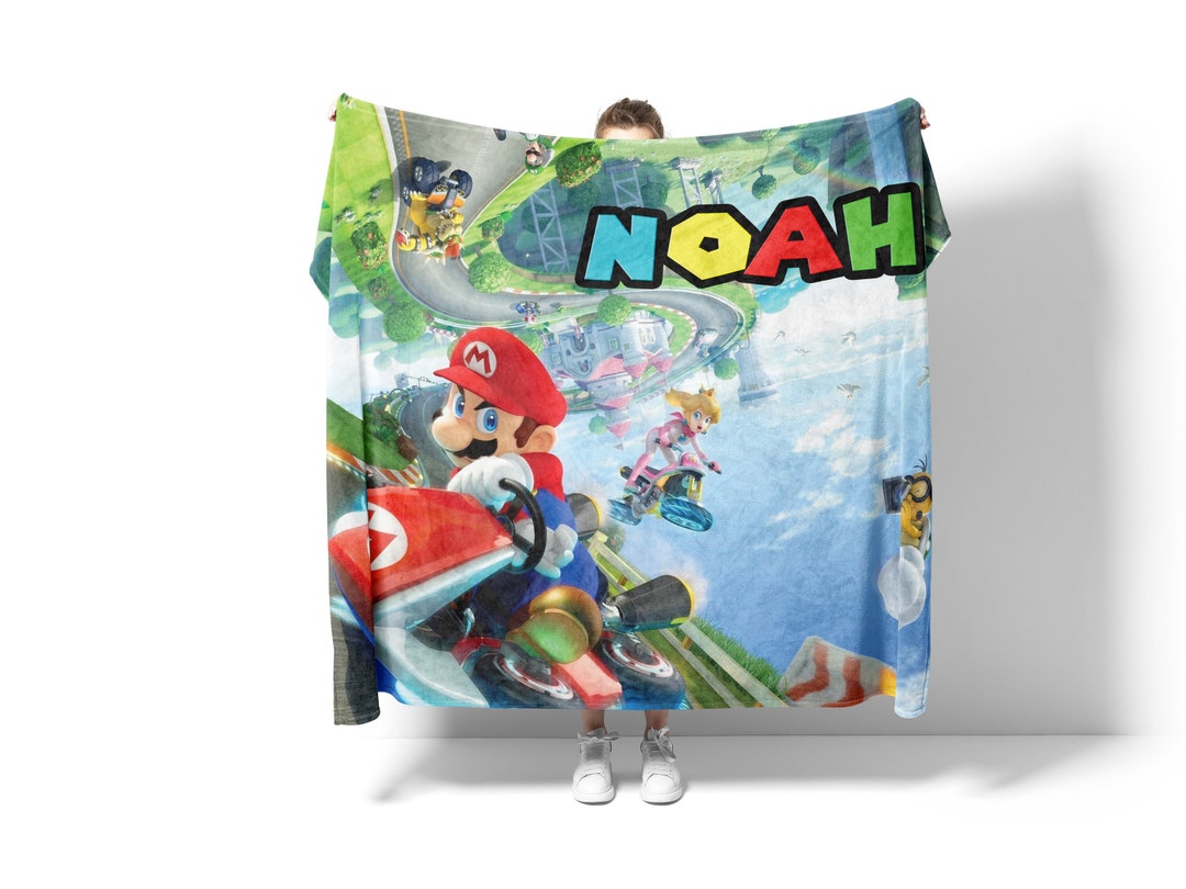 Super Mario Bros Blanket, Custom Super Mario Name Blanket, Personalized ...