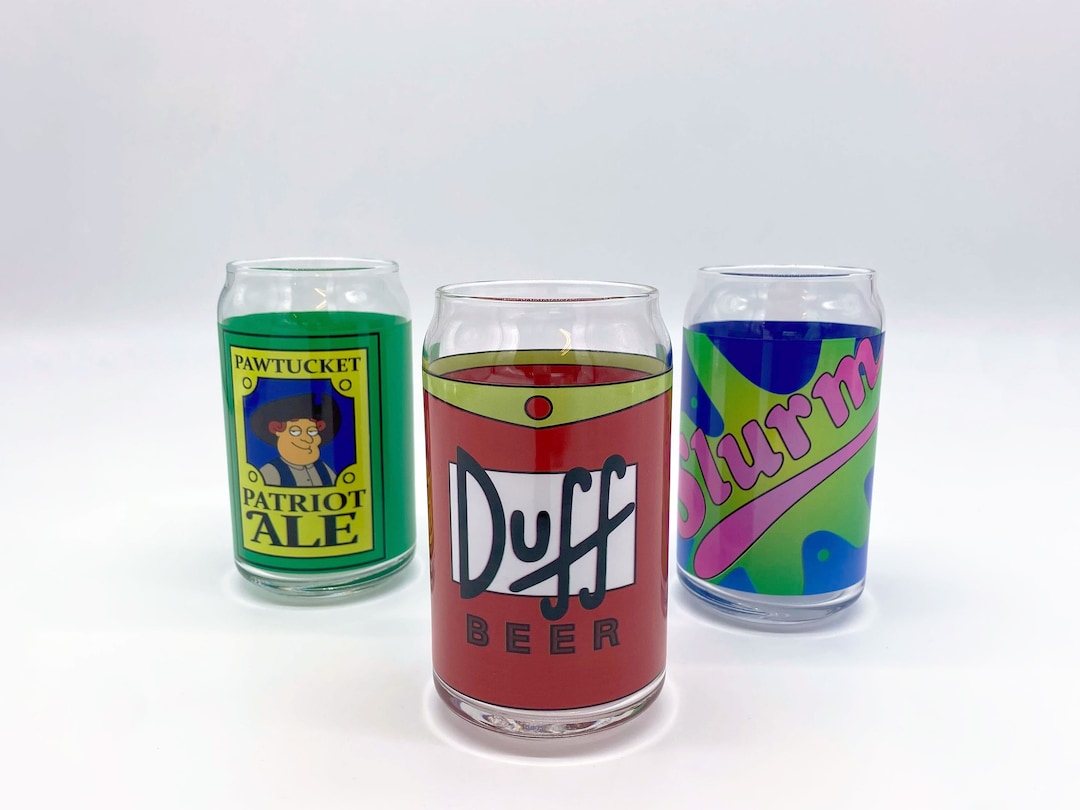 Duff Beer Glass 16oz Beer Can Glass Full Color Homers Favorite Beer Moes Tavern Duff