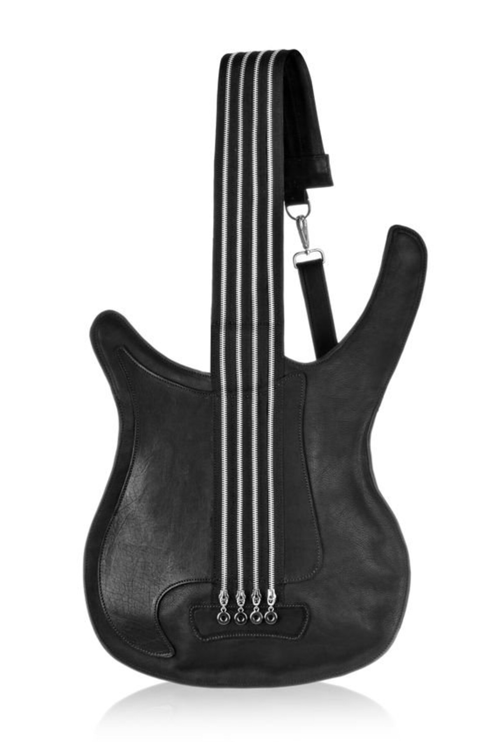 Unusual Black Guitar Shape Bag, Crossbody Handmade Bag, Punk Style ...