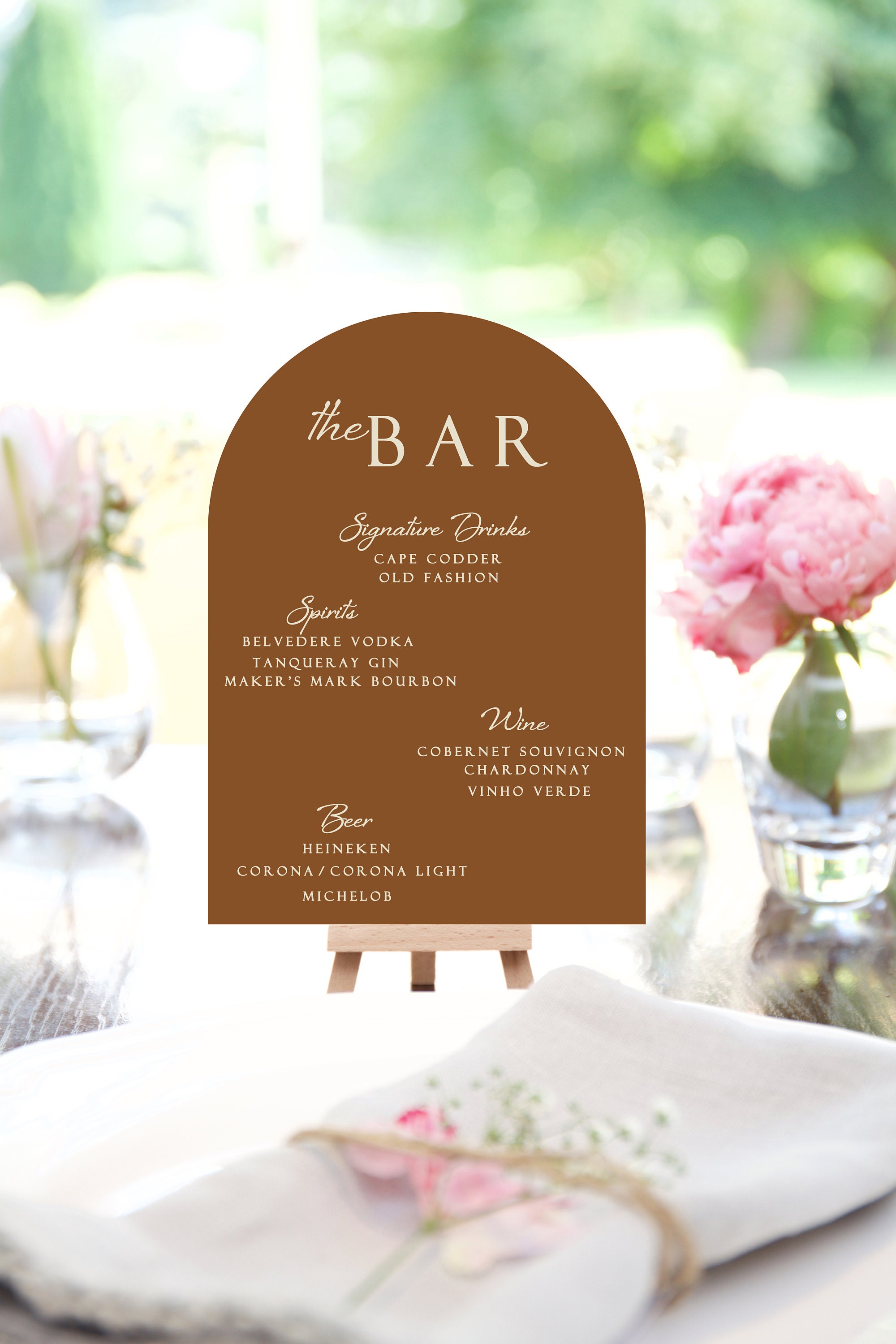 Arch Bar Menu, Arch Cocktail Menu, Bar Menu, Drink Menu, Wedding Menu ...