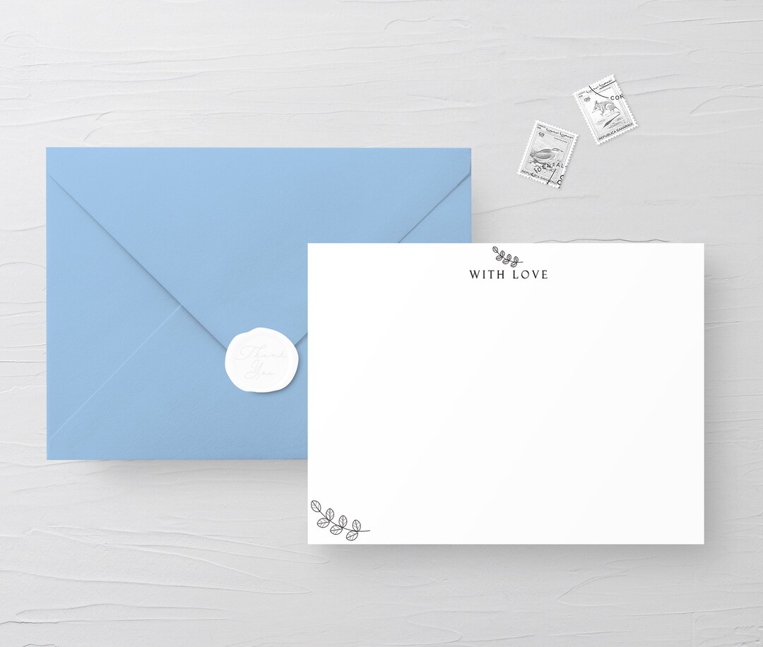 Personalized Note Card, With Love Note Card, Stationery Sets - Etsy