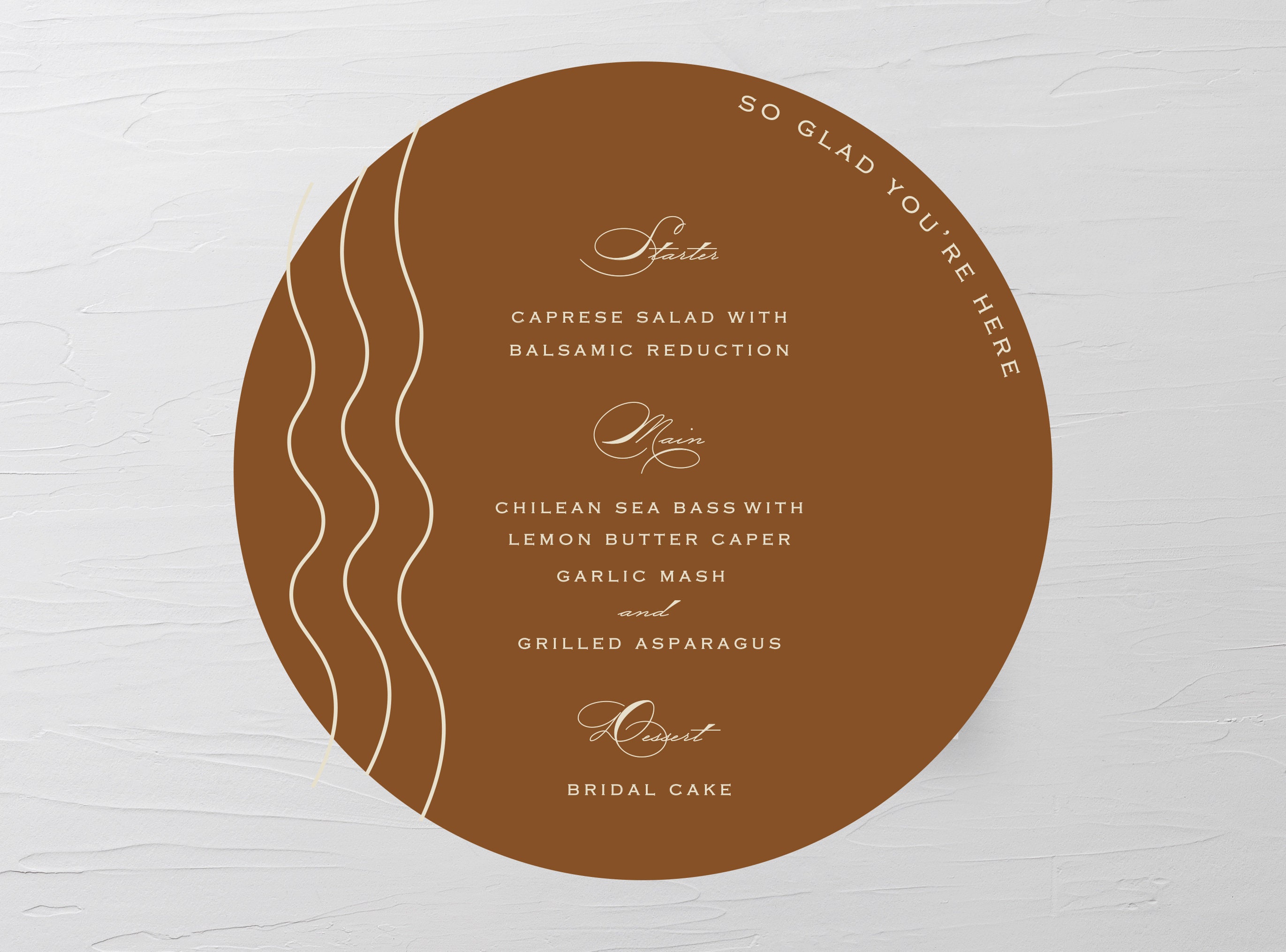 Round Menu Card, Menu Cards, Wedding Menu, Bridal Shower Menu, Party ...