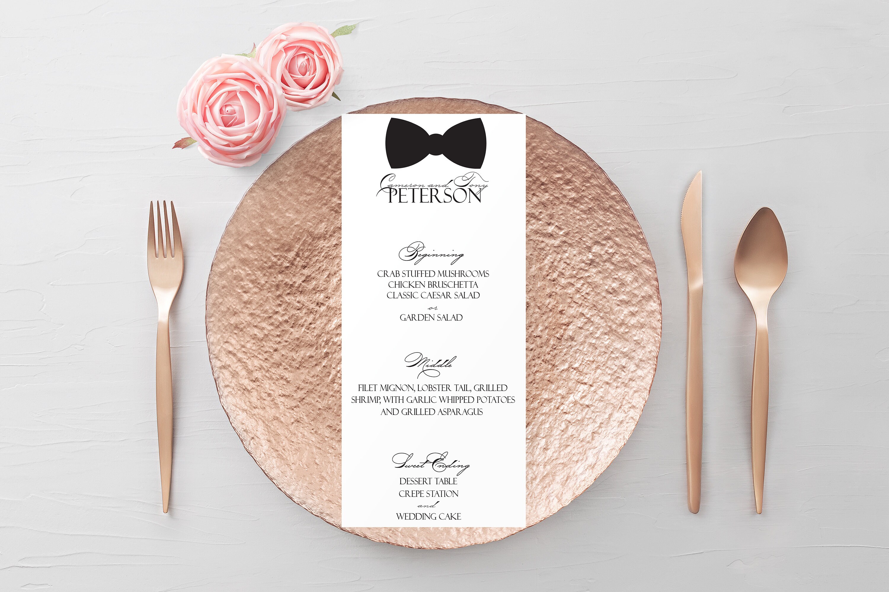 Wedding Menu, Bow Tie Menu 2, Dinner Menu - Etsy België