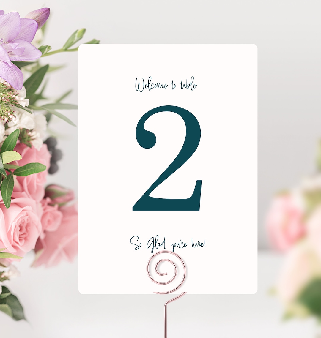 Table Numbers, Wedding Table Numbers, Event Table Numbers, Curvy Table ...