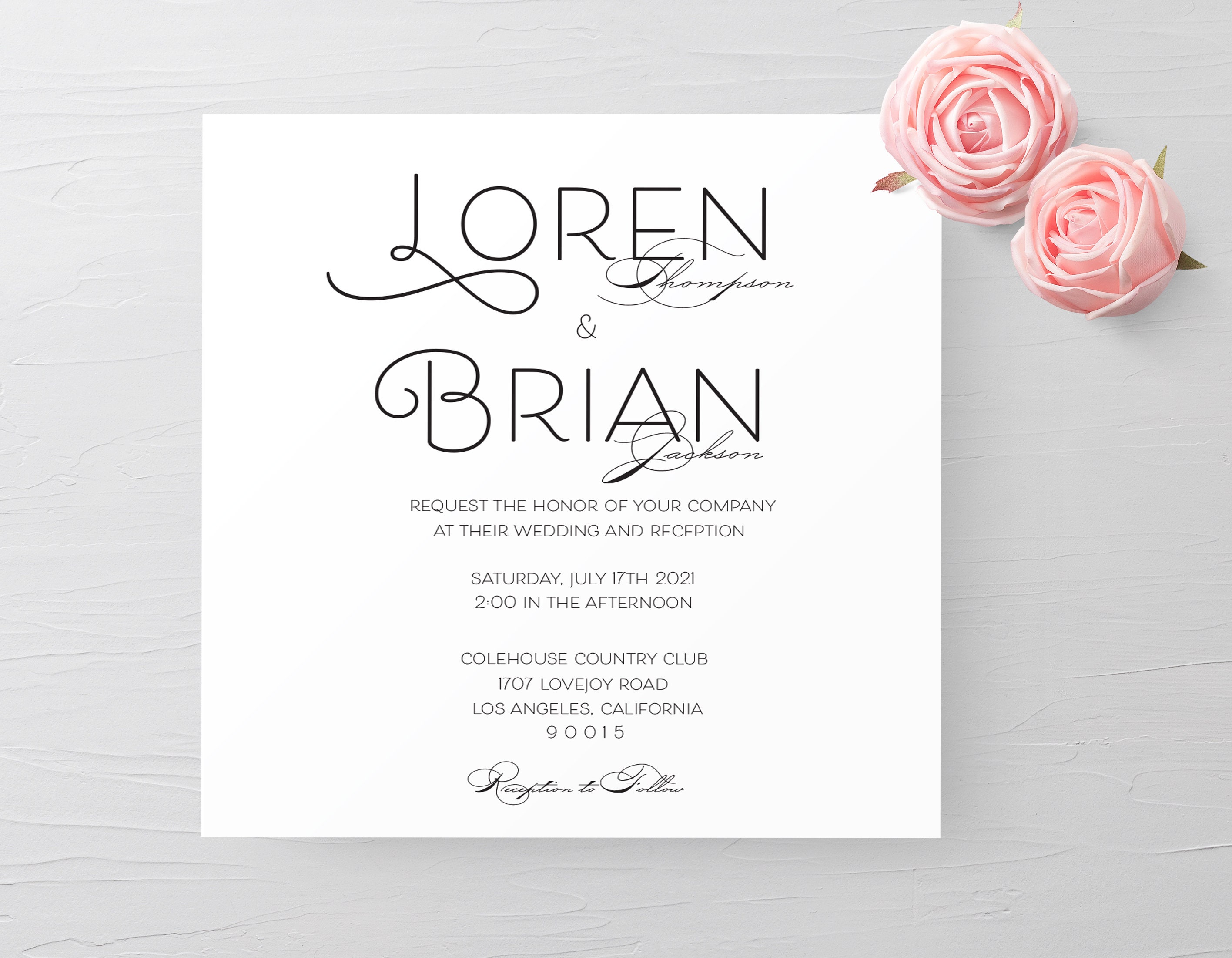 Square Wedding Invitations, Wedding Invitations, Classic Square ...