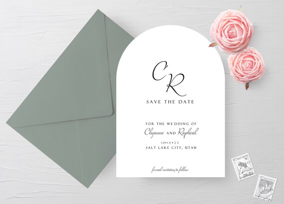 Arch Save the Date Arch Invitation Modern Arch Invitation - Etsy