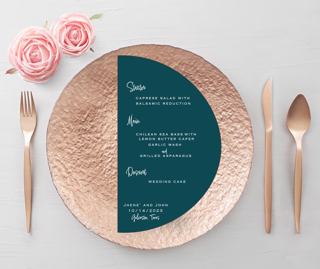 Wedding Menu Card, Event Menu Card, Half Arch Menu Card, Curvy Menu ...