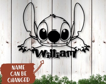 Stitch Name Wall Decor - Etsy
