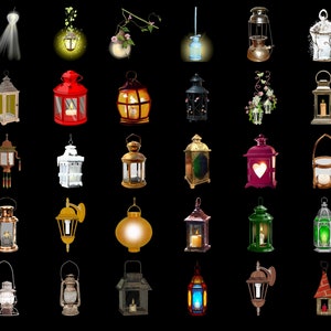 300 LANTERNS, LAMPS TRANSPARENT Png Photoshop Overlays, Png Files ...