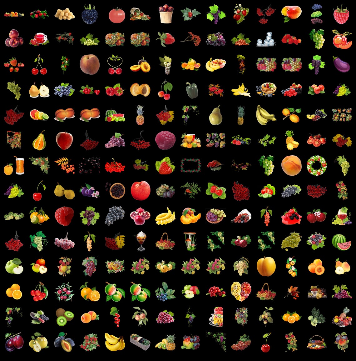 1500 FRUITS TRANSPARENT PNG Photoshop Overlays Fruits Png - Etsy
