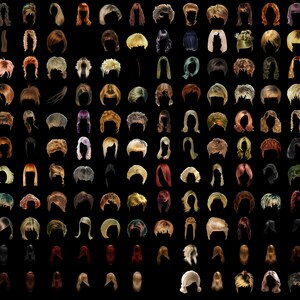 1000 Hair Photoshop Overlays: Transparent PNG Textures (digital ...