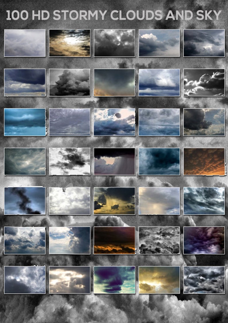 Stormy Sky Photo Overlays: Thunder & Lightning Effects (digital ...