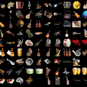 750 MUSIC INSTRUMENTS TRANSPARENT Png Photoshop Overlays, Music ...